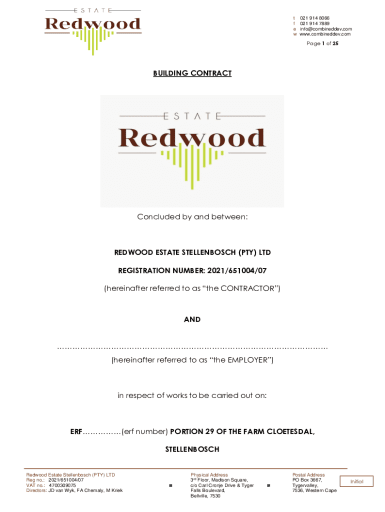 Fillable Online Redwood Estate in the heart of Stellenbosch Winelands ...