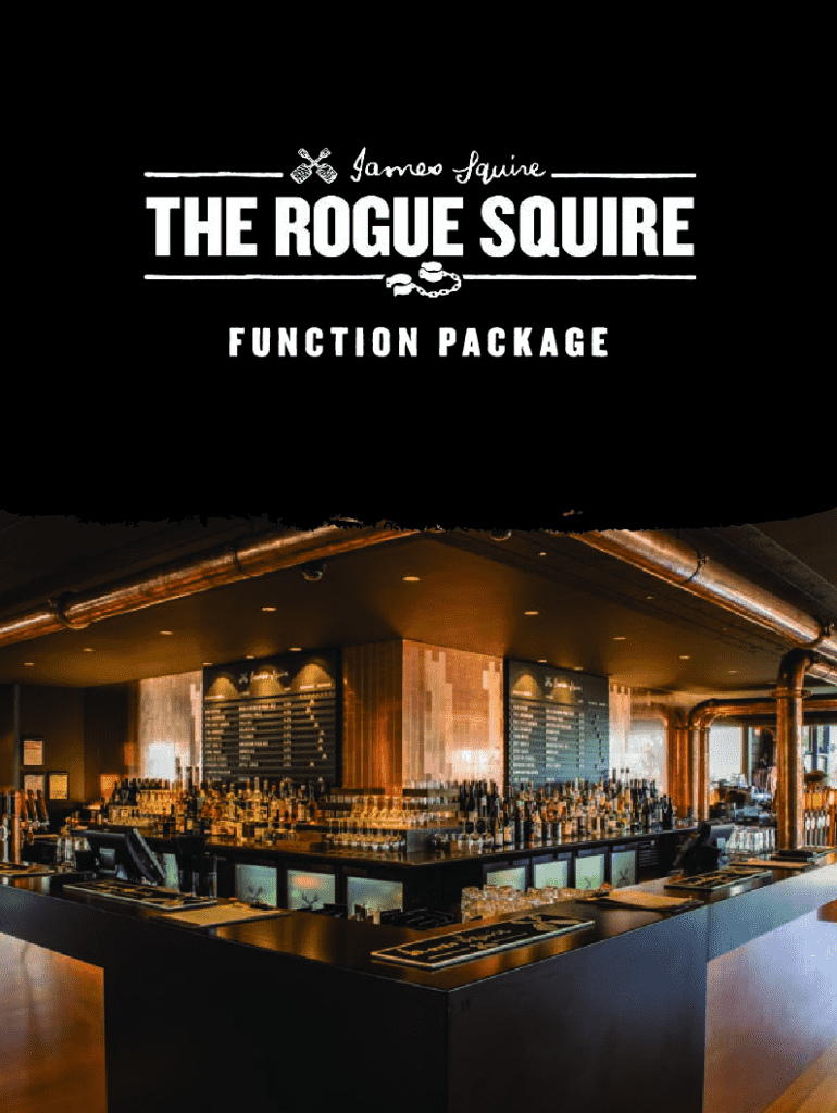 Fillable Online The Landing Bar - The Rogue Squire - Event Venue Hire ...