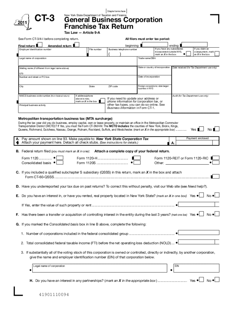 Fillable Online 2023 Form NY DTF CT-3 Fill Online, Printable, Fillable ...