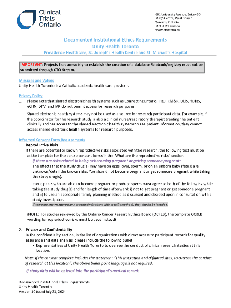 Fillable Online Unity Health Toronto Consent Form Fax Email Print - pdfFiller