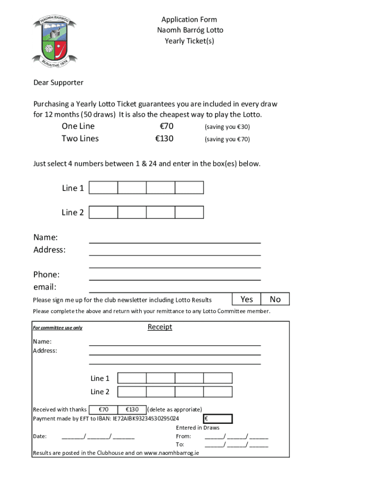 Fillable Online NB Yearly Lotto Ticket Application.xlsx - Naomh Barrog ...