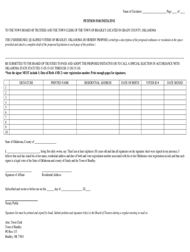 Fillable Online Petition for Initiative.doc Fax Email Print - pdfFiller