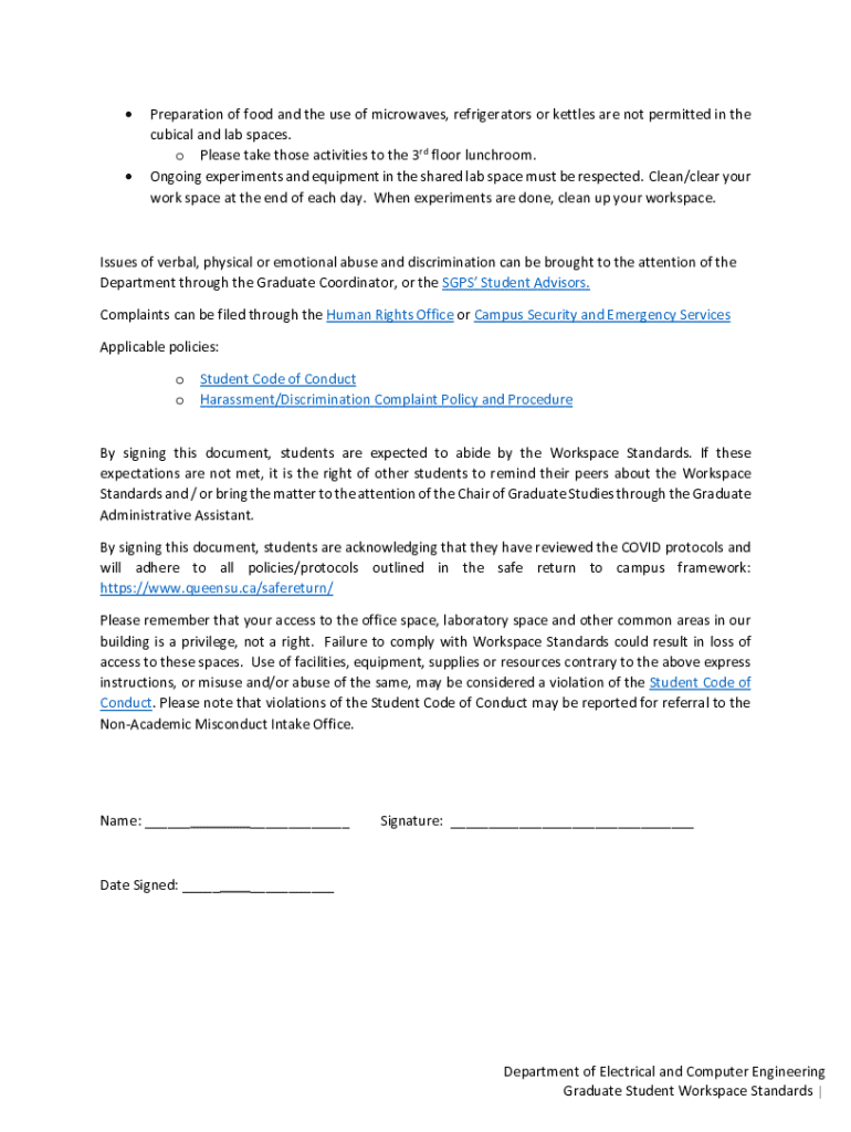 Fillable Online Ece Code of Conduct and Standards | Department of ...