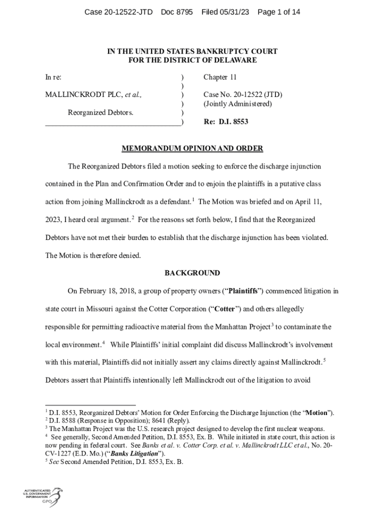 Fillable Online 20-12522District of Delaware Fax Email Print - pdfFiller