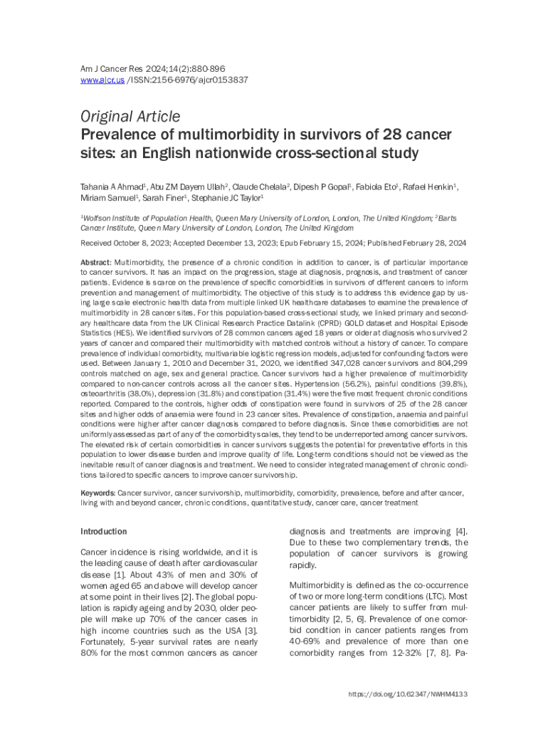Fillable Online Multi-morbidity and its association with common cancer ...