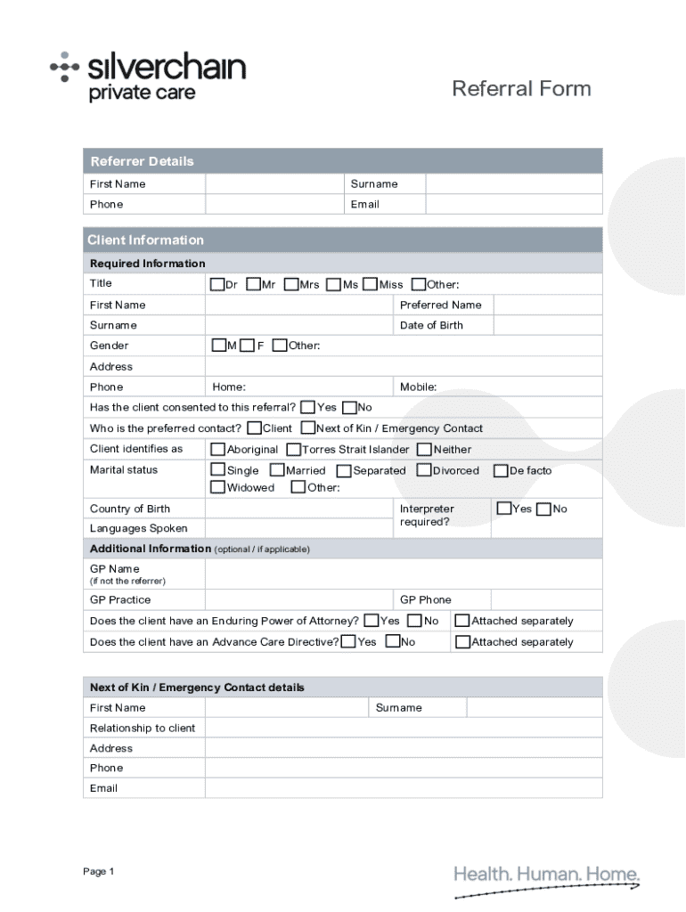 Fillable Online Referral or Transfer Form Fax Email Print - pdfFiller