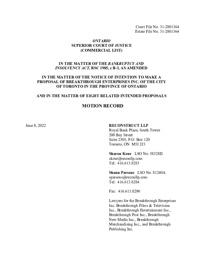 Fillable Online Order for Substantive Consolidation and Vesting Fax ...