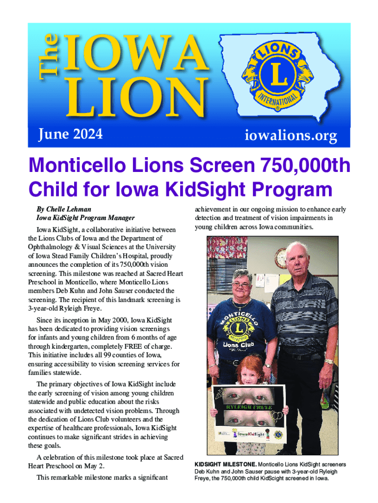 Fillable Online Monticello Lions Screen 750,000th Fax Email Print ...