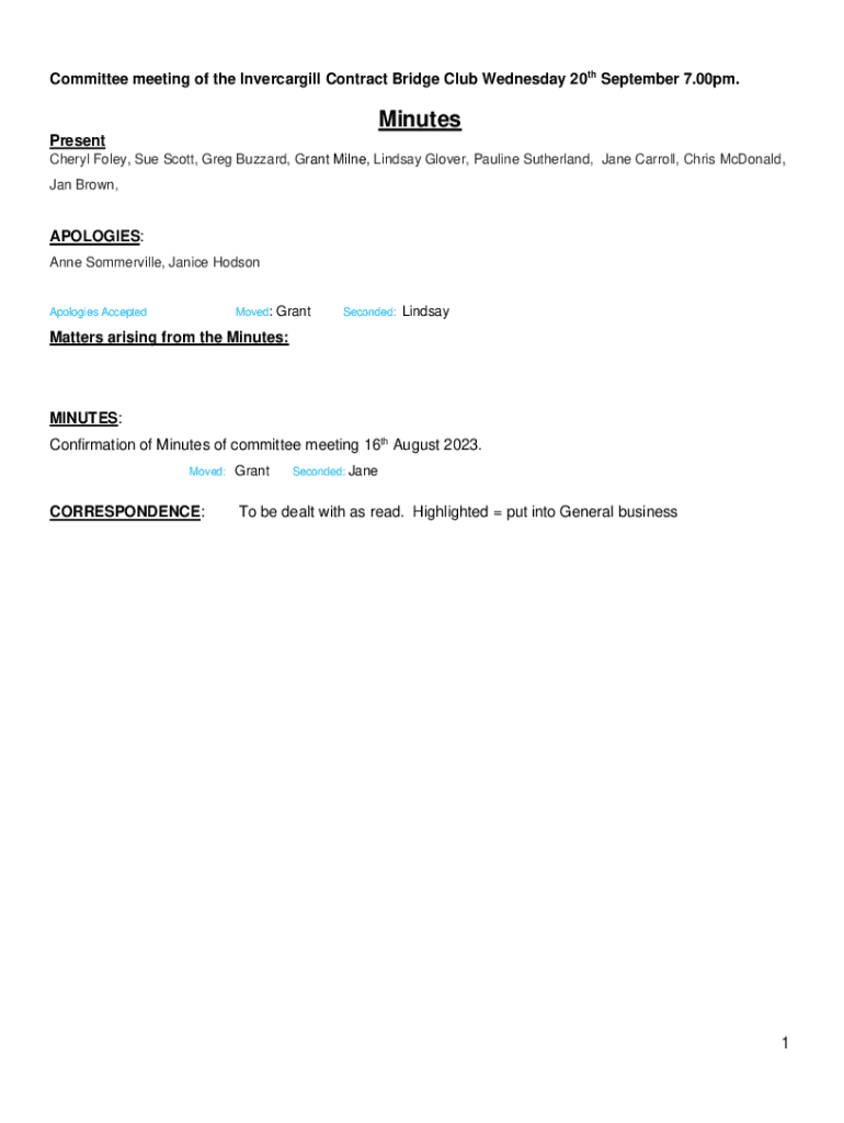 Fillable Online Cheryl Foley, Sue Scott, Greg Buzzard, Grant Milne ...