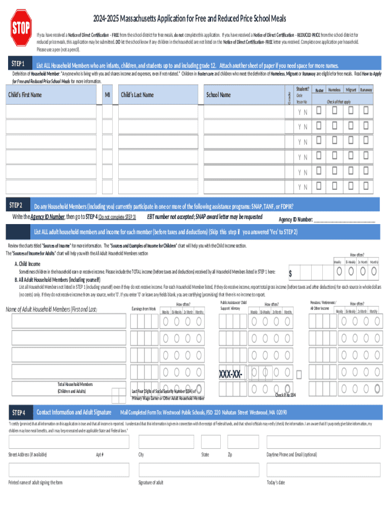 Free & Reduced Meals Ination Doc Template | pdfFiller