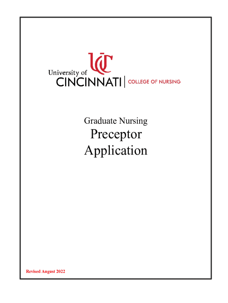 Fillable Online Preceptor Application Instructions and Checklist for ...