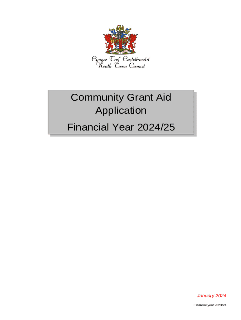 COMMUNITY GRANT AID Application for the financial year ... Doc Template ...