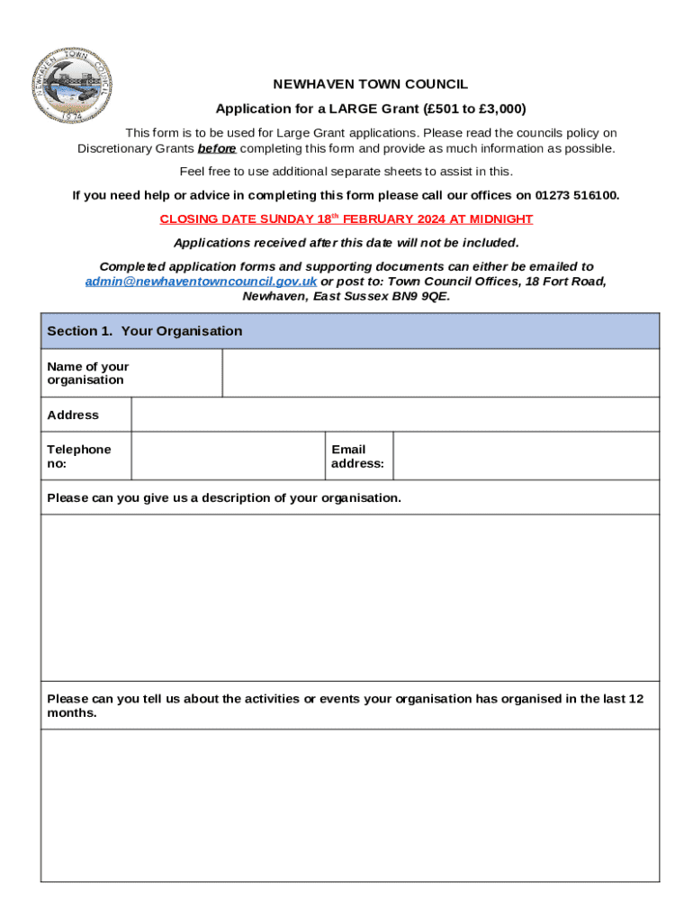 Large-Community-Partnership-Grants-Application-- ... Doc Template | pdfFiller