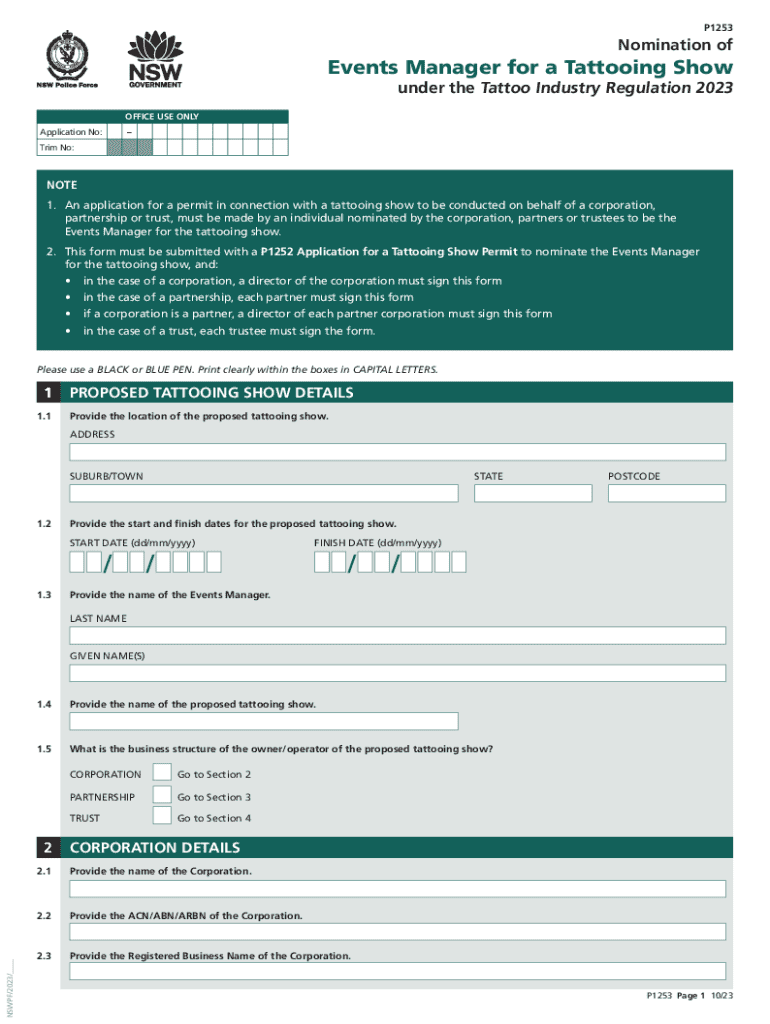 Fillable Online Apply for a permit to hold tattoo events and exhibitions Fax Email Print - pdfFiller