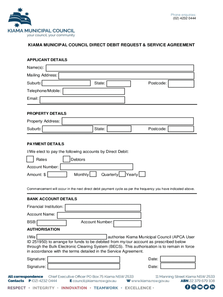 Fillable Online debtor-account-direct-debit-agreement-form. ... Fax ...