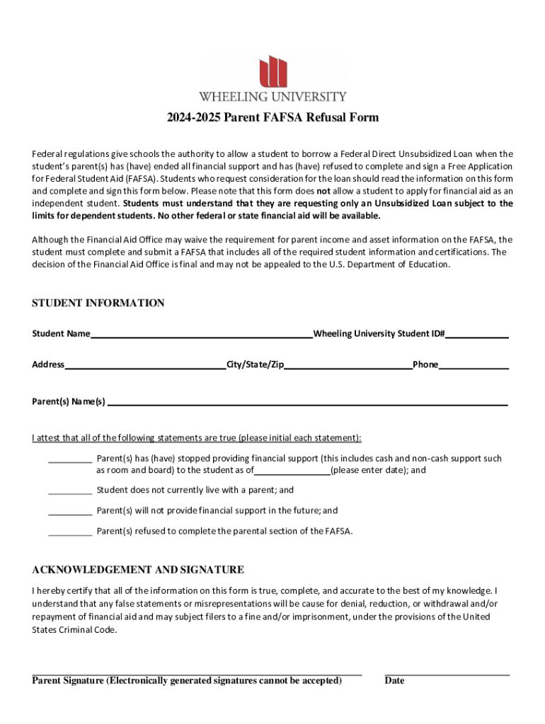 Fillable Online Contributor (Parent) Refusal Form Fax Email Print - pdfFiller