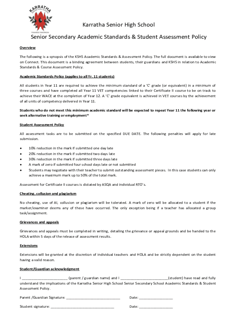 Fillable Online KSHS-Senior-School-Academic-Standards-and-Student ... Fax Email Print - pdfFiller