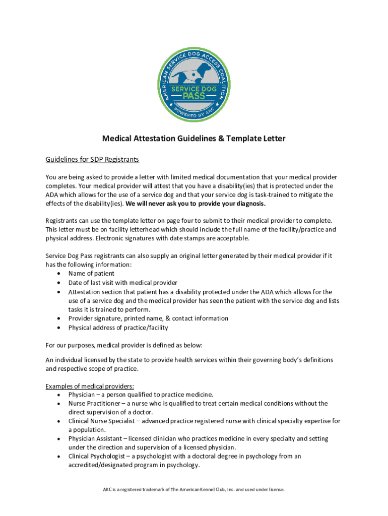 Fillable Online Medical Attestation Guidelines & Template Letter Fax ...