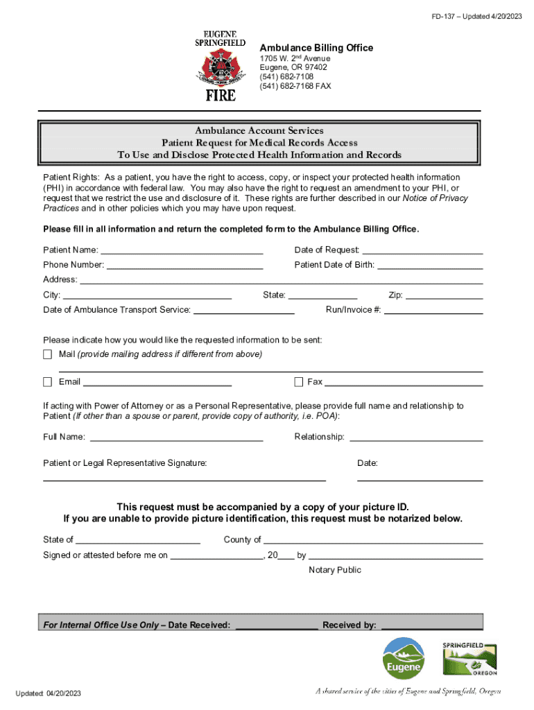 Fillable Online Oregon State Hospital Patients - Request Medical Records Fax Email Print - pdfFiller