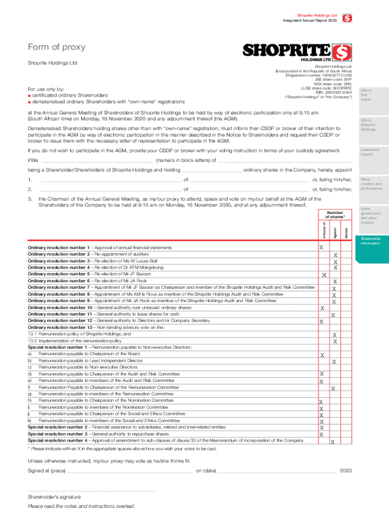 Fillable Online Shoprite Holdings Ltd (SRHGF) Income Statement Fax ...