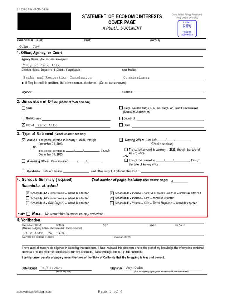 Fillable Online Oche, Joy Fax Email Print - pdfFiller