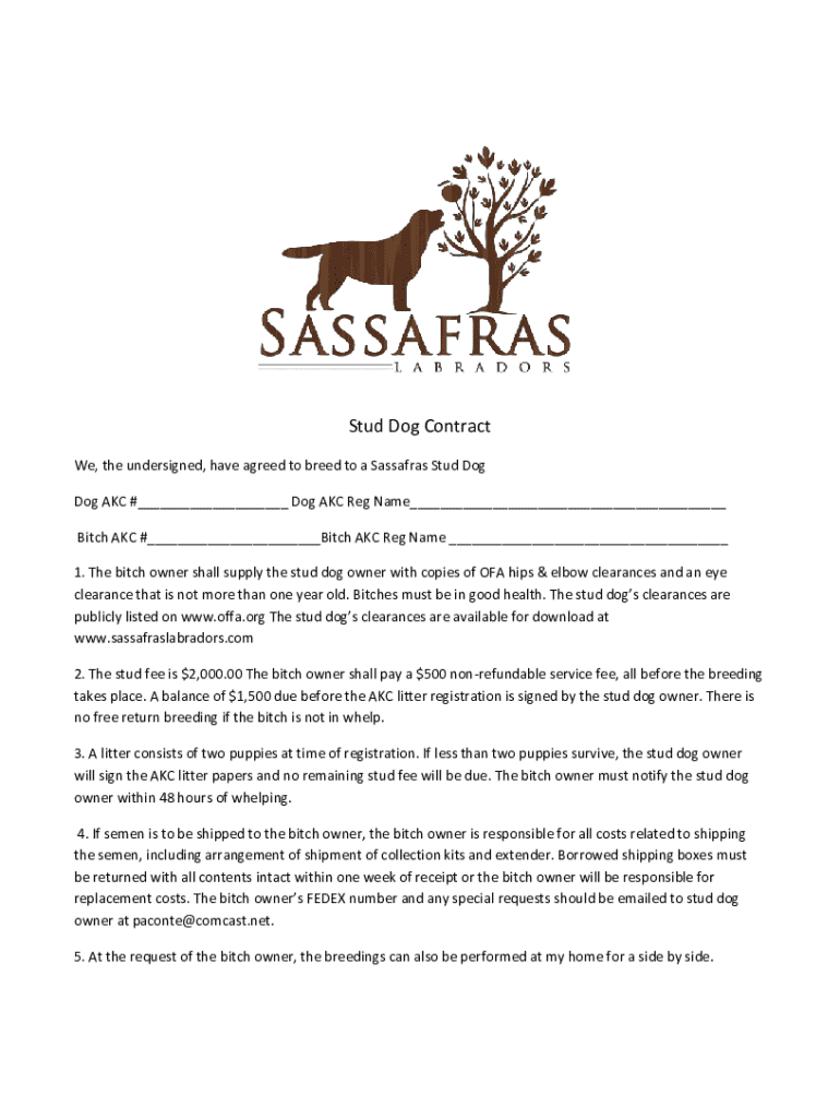 Fillable Online AKC #: Color: This contract set forth is to protect ...