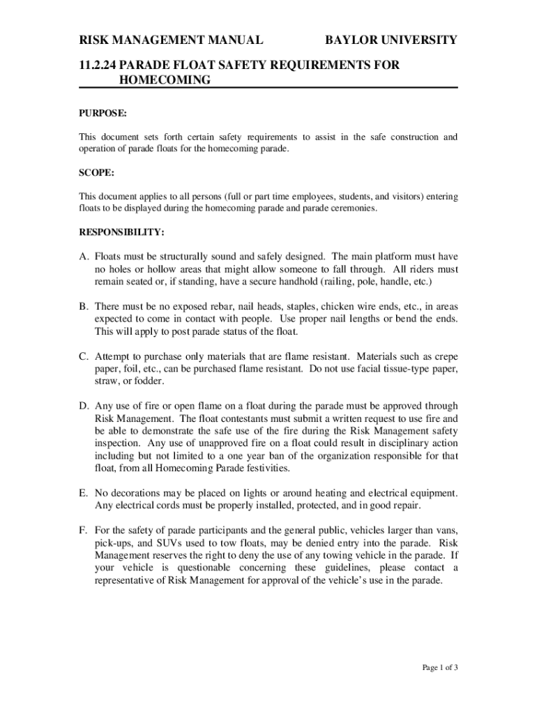 Fillable Online PARADE RULES AND GUIDELINES FOR STUDENT ... Fax Email Print - pdfFiller