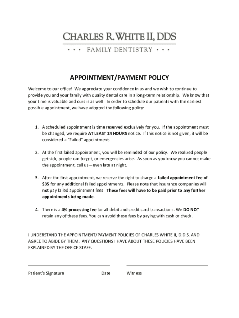 Fillable Online Dental Patient Forms - Charles White Family Dentist Fax ...