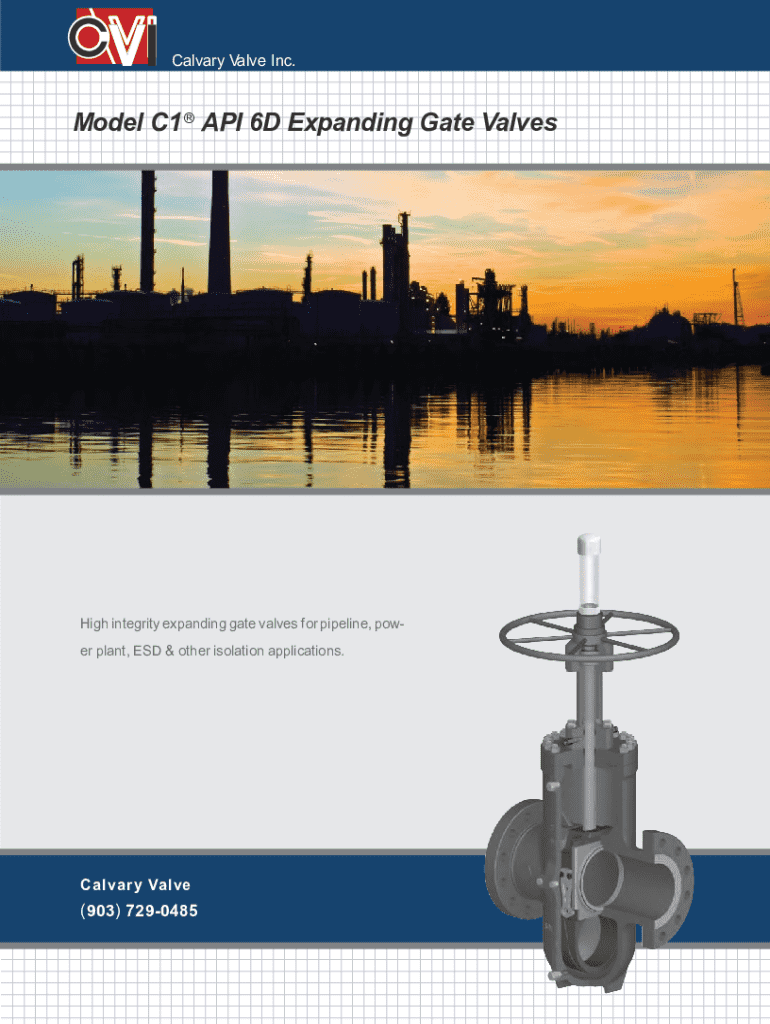 Fillable Online CALVARY VALVE (CVI) Expanding Gate Valve 8" 600 RF ...