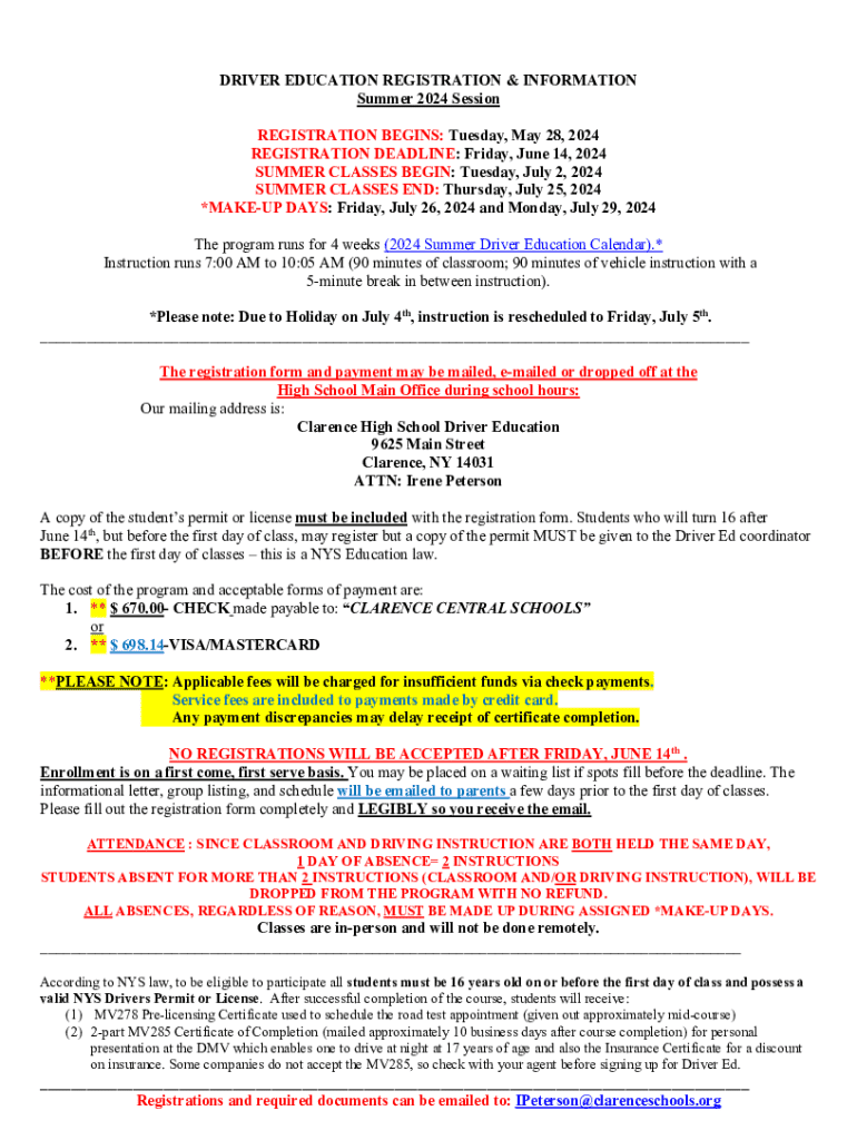 Fillable Online SUNYSuffolk Driver and Traffic Safety Education ...