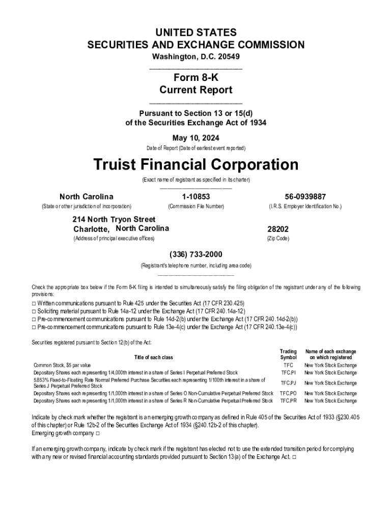 Fillable Online TFC 2023 Supplement to Form 10-K. TFC 2023 Supplement ...