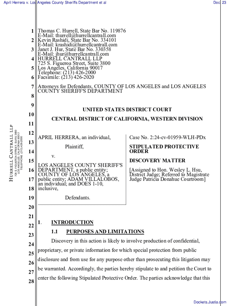 Fillable Online April Herrera v. Los Angeles County Sheriffs Department ...