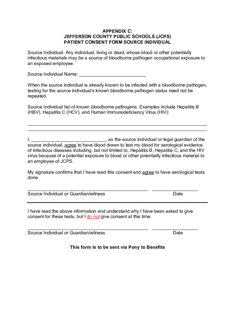 Fillable Online Consent Forms - DocumentsJefferson County Public Schools Fax Email Print - pdfFiller