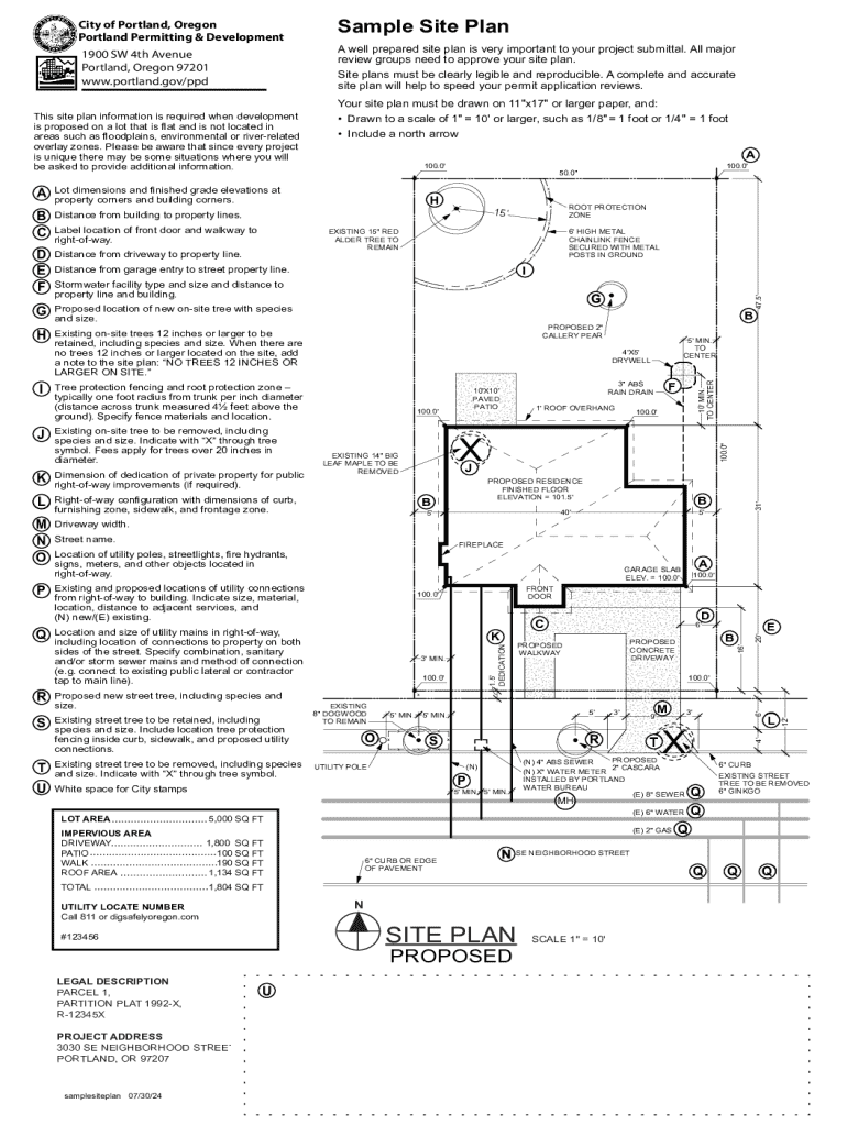 Fillable Online Sample Site Plan PROPOSED Fax Email Print - pdfFiller