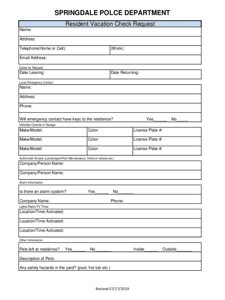 Fillable Online Form CenterVacation House Check Request Form Fax Email ...