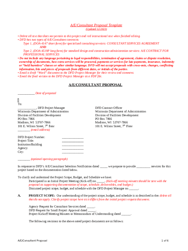 DOA DFD s and Documents - WI-DOA - Wisconsin.gov Doc Template | pdfFiller