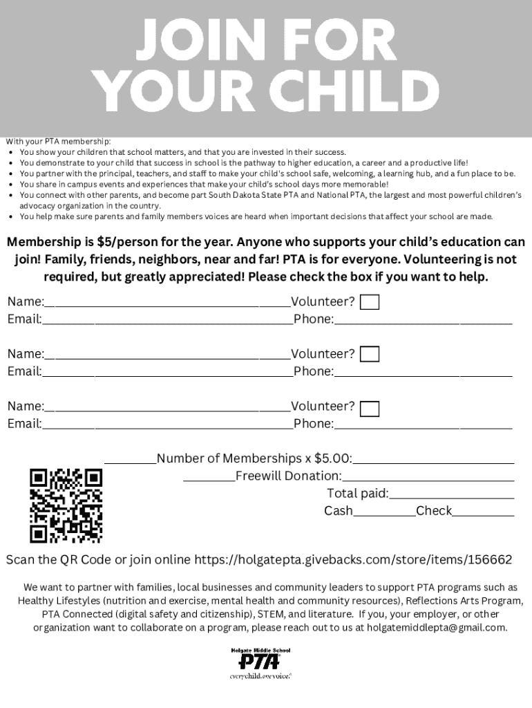 Fillable Online HMS PTA Membership form Fax Email Print - pdfFiller