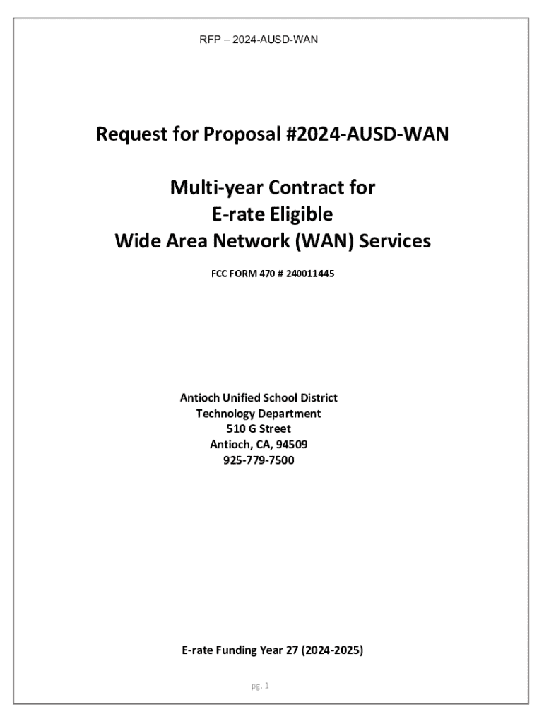 Fillable Online Request for Proposal #2024-AUSD-WAN Multi-year Contract ...