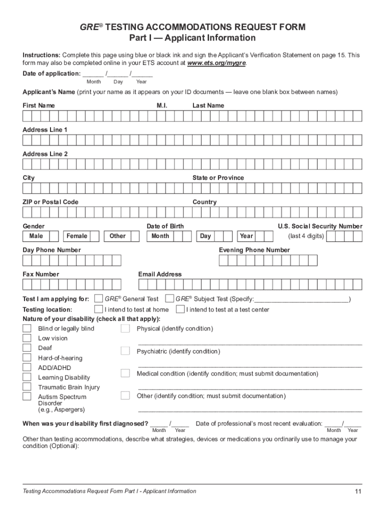 Fillable Online 202425 GRE Test Authorization Request Form for ... Fax ...