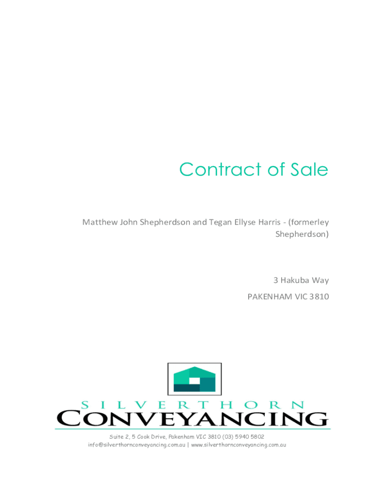 Fillable Online Matthew John Shepherdson and Tegan Ellyse Harris ...