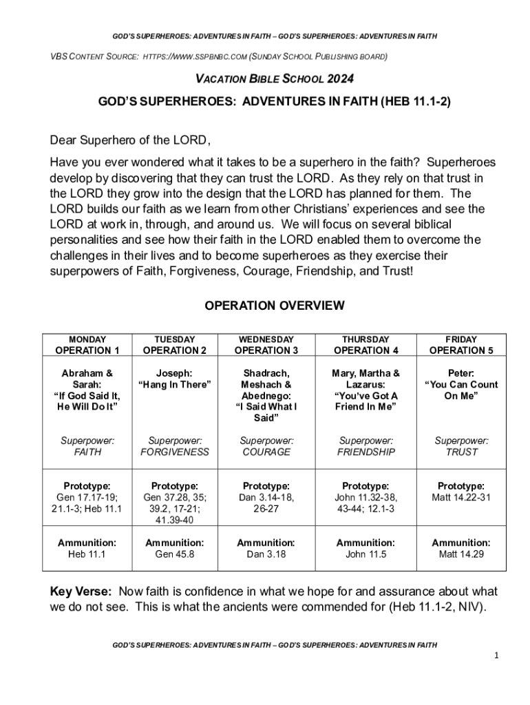 Fillable Online GOD\'S SUPERHEROES: ADVENTURES IN FAITH (HEB ... Fax ...