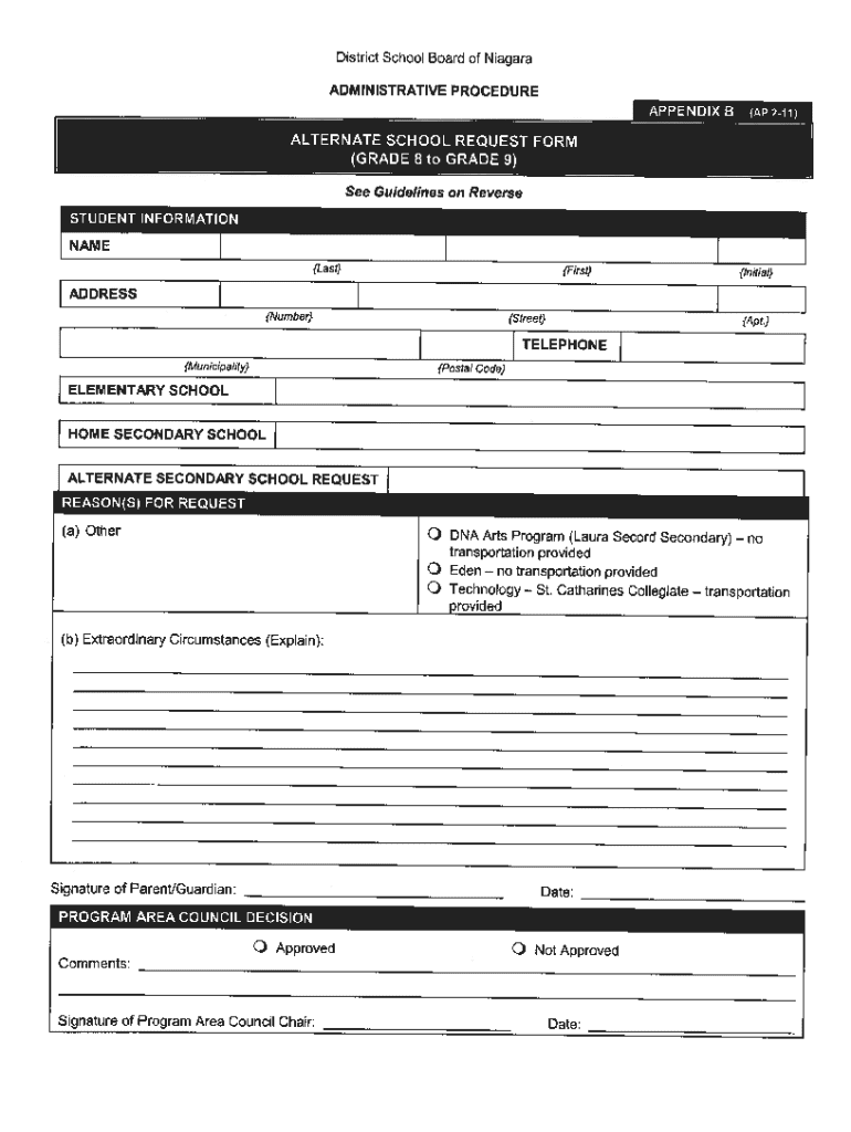 Fillable Online alternate-school-request-form.pdf Fax Email Print ...