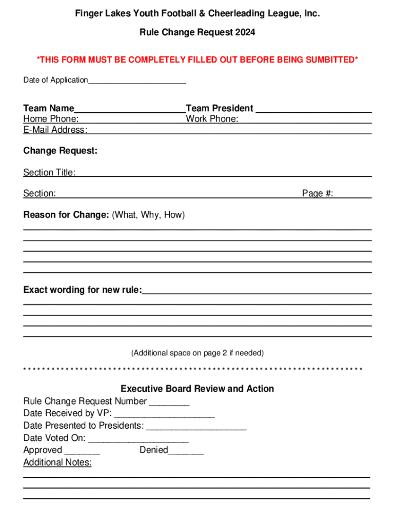 Fillable Online 2024 rule change request form.pdf - cloudfront.net Fax Email Print - pdfFiller