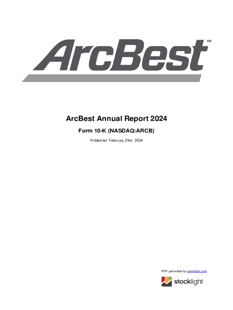 Fillable Online ARCB SEC Filings - ArcBest Corporation- Annual Report ...