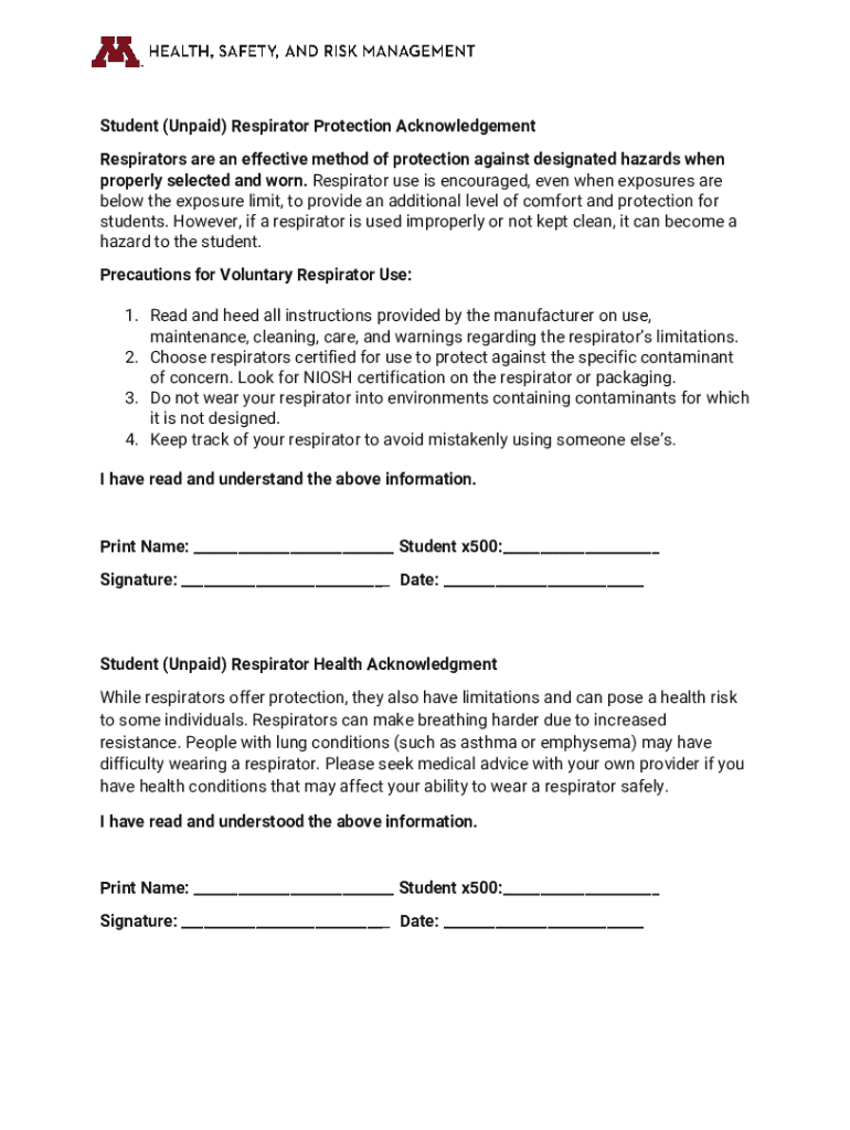 Fillable Online A respiratory protection program for employees who ... Fax Email Print - pdfFiller
