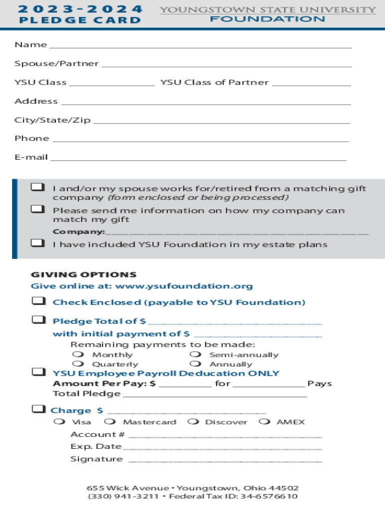 Fillable Online YSU Softball Complex - Youngstown State University Fax Email Print - pdfFiller