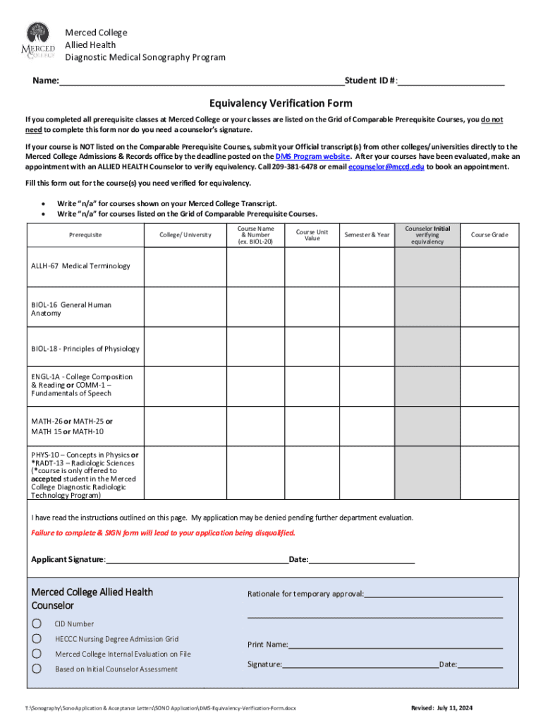 Fillable Online DMS-Equivalency-Verification-Form Fax Email Print ...