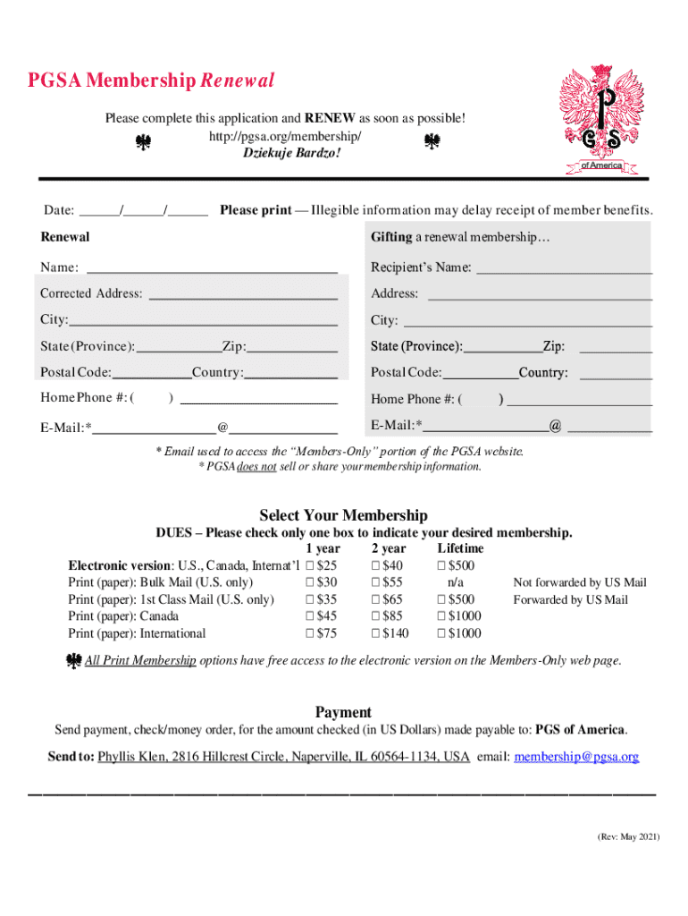 Fillable Online Membership-Mail-Renewal-Form.pdf Fax Email Print ...