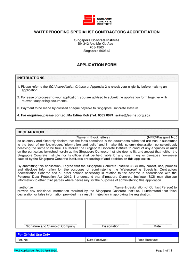 Fillable Online Accredited Waterproofing Specialist Contractor by ... Fax Email Print - pdfFiller