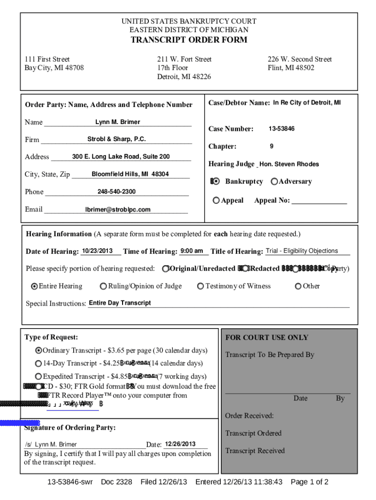 Fillable Online Fillable Online Case/Debtor Name City of Detroit Fax Email ... Fax Email Print ...